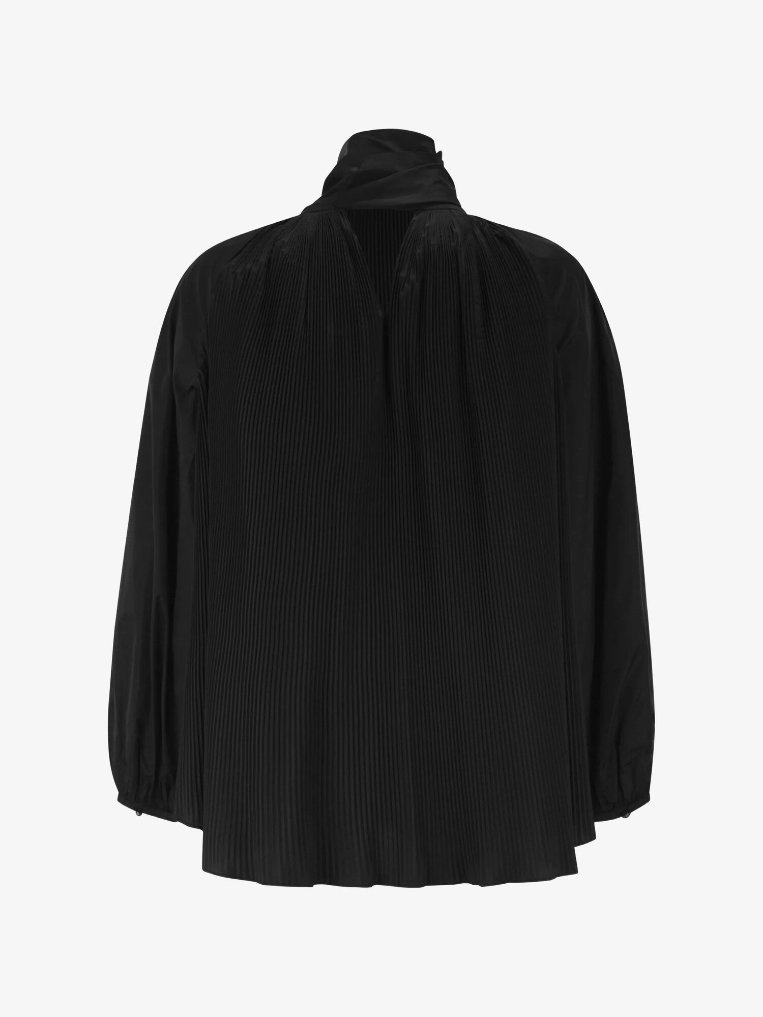 Блуза Max Mara Pleated neck-bow blouse, размер 42, черный — фото 1