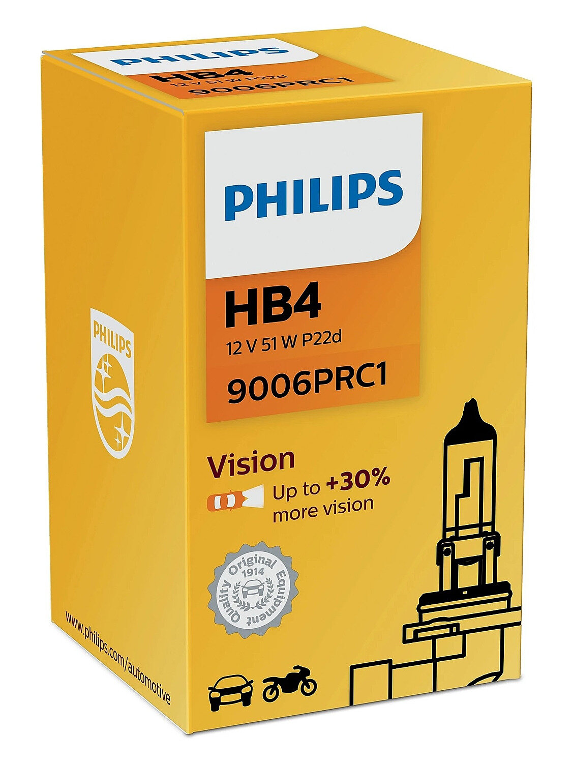 Лампа галогенная Philips Vision HB4 12V 55W P22d 9006PRC1