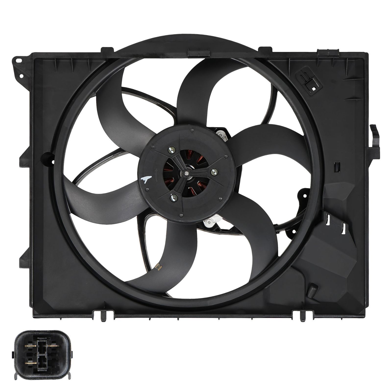 Вентилятор радиатора, для БМВ 1, 3, X1 oem 17117590699, 17427523259 арт LFK26173