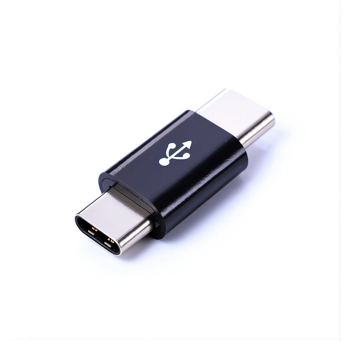Прочный адаптер с пластиковым корпусом Micro USB на Type-C поддерживает зарядку передачу данных OTG для разных гаджетов, Андроид → Type-C длинный черный K1