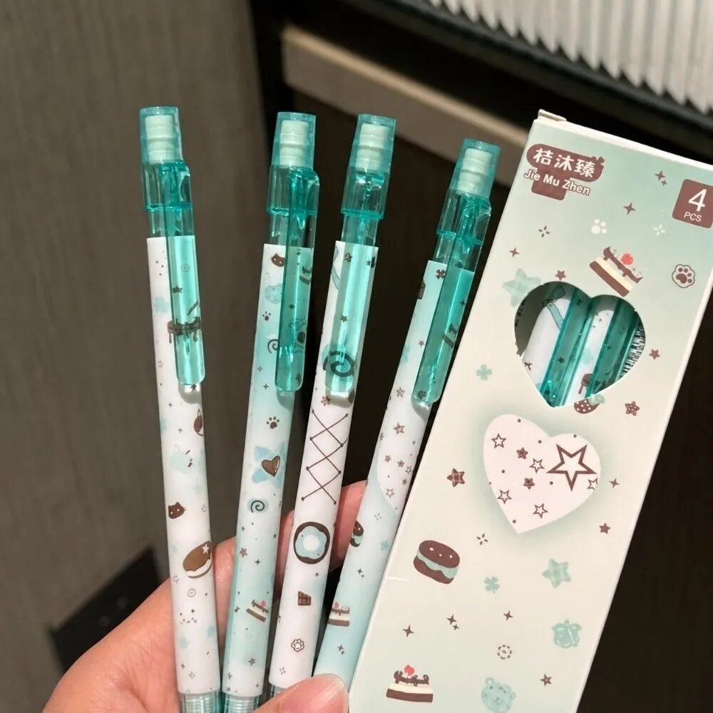 Механические карандаши 0,5 мм 2B набор из 4 шт. kawaii Mint Stars