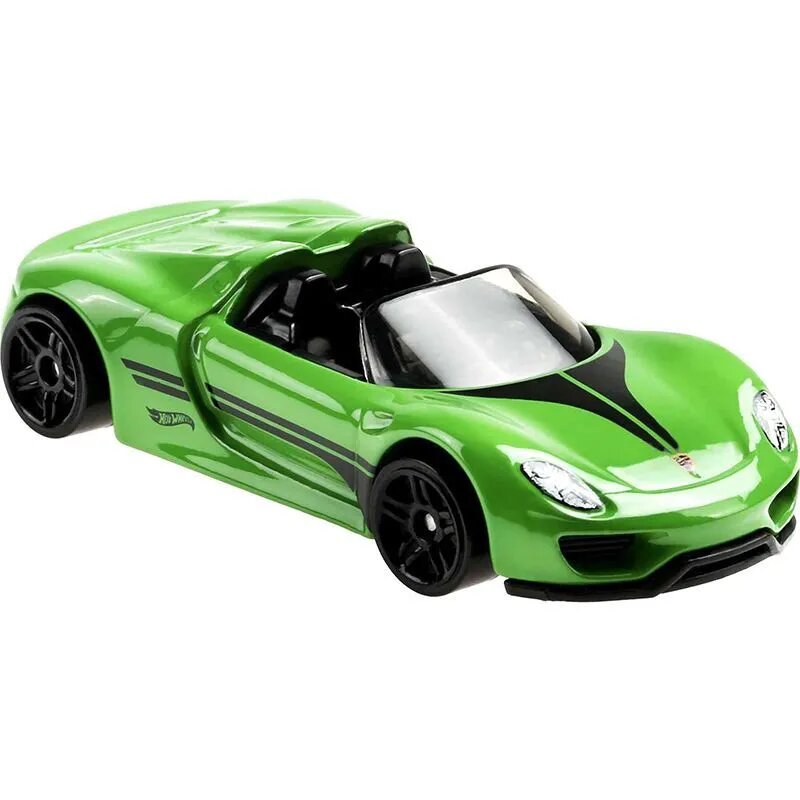 Машинка Hot Wheels Porsche 918 Spyder, масштаб 1:64, цвет зеленый, материал металл, пластик, возраст 14+ — фото 1