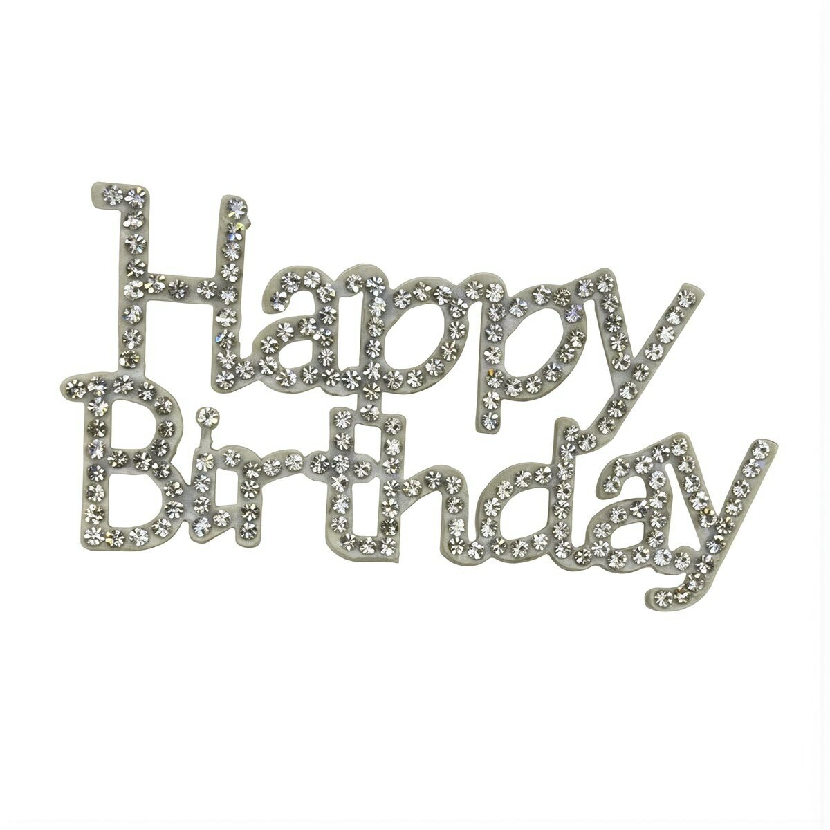 Размерный топпер для торта надпись Happy Birthday с кристаллами, аксессуар для выпечки, декор для дня рождения, украшение домашней вечеринки, Топпер Happy Birthday с кристаллами, фетр