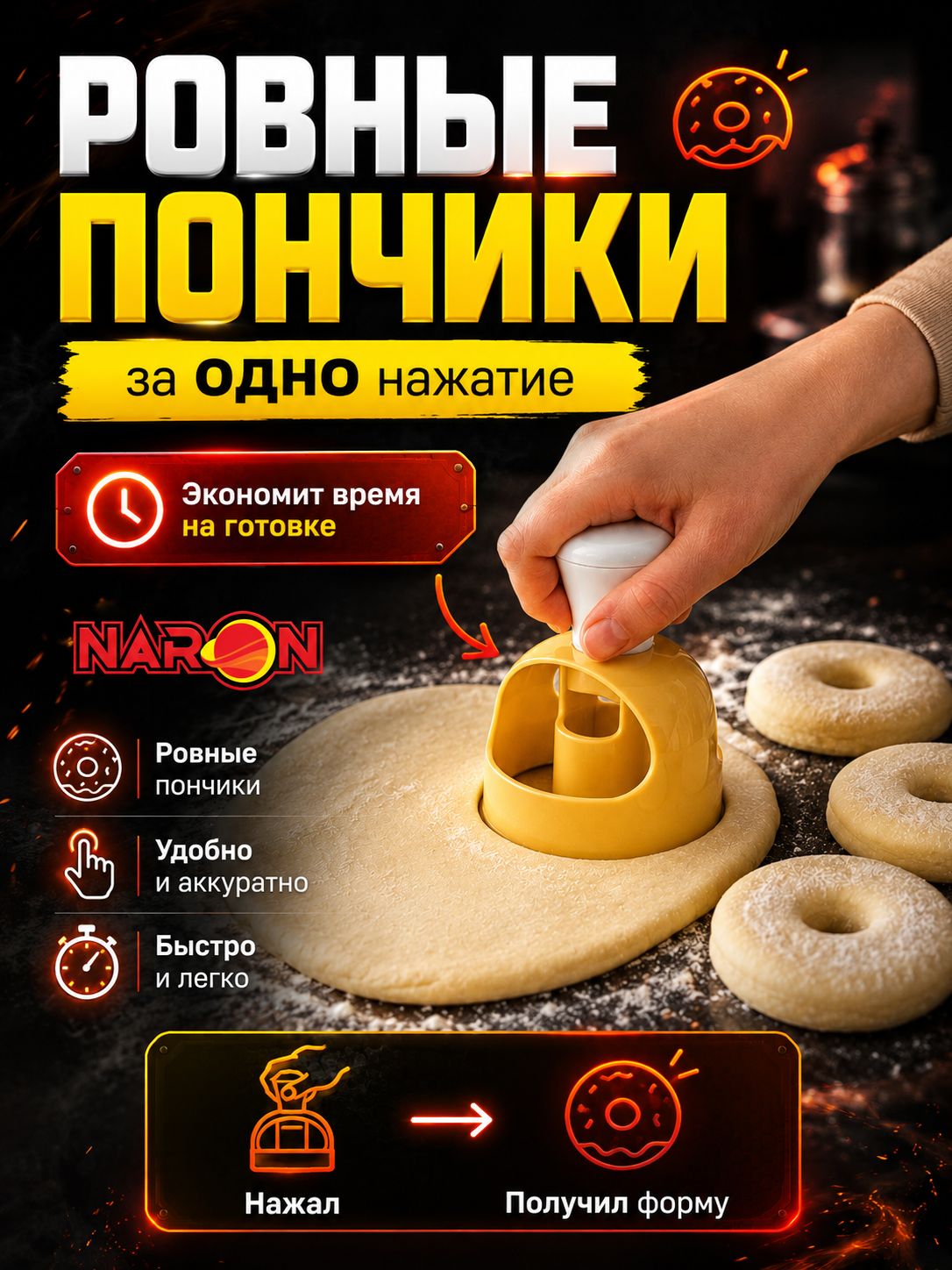 Форма для пончиков / форма для вырубки теста — фото 1