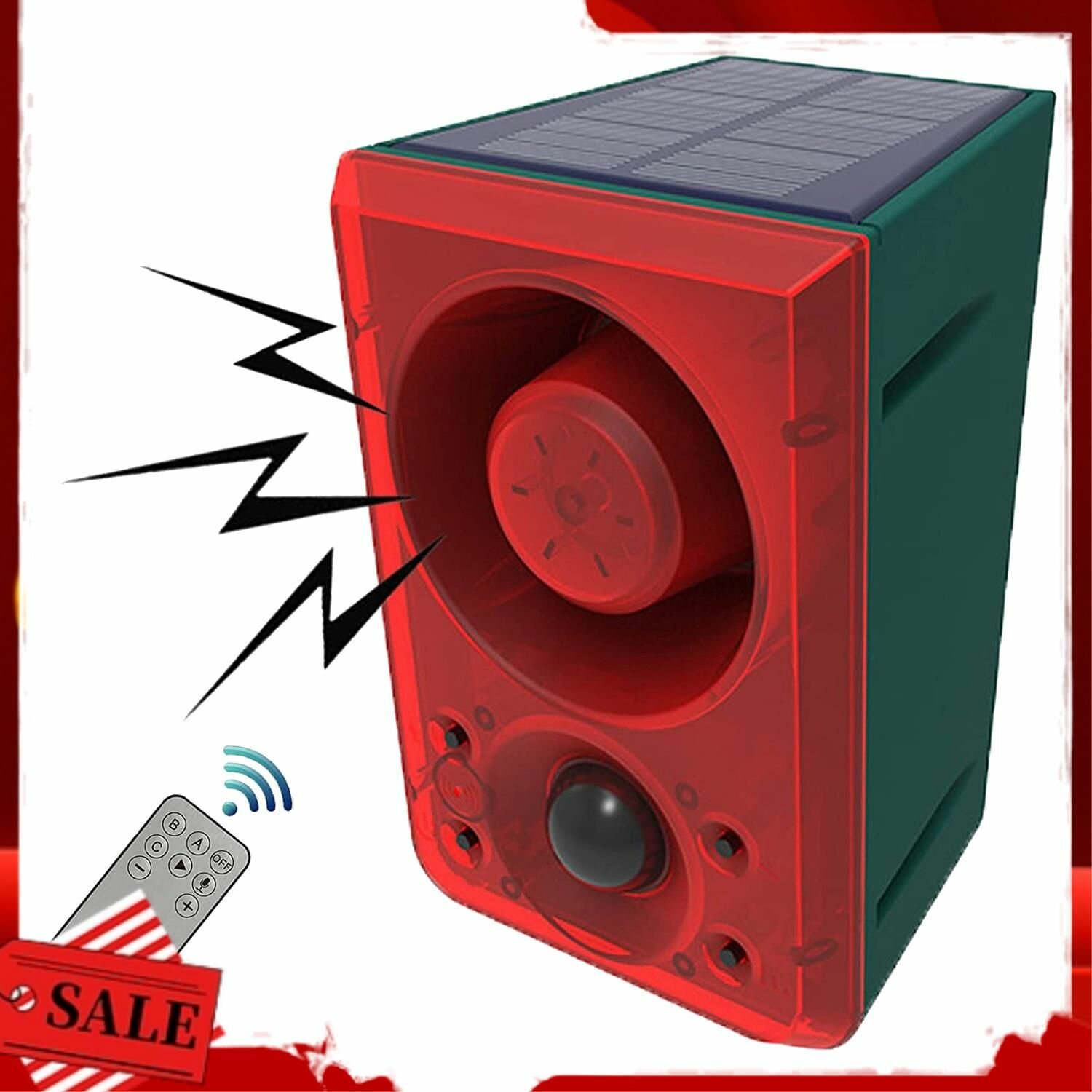 (F P N I) Уличная сигнализация датчиком движения на солнечных батареях с дистанционным управлением, 130 дБ Звуковая световая Сирена Охранная