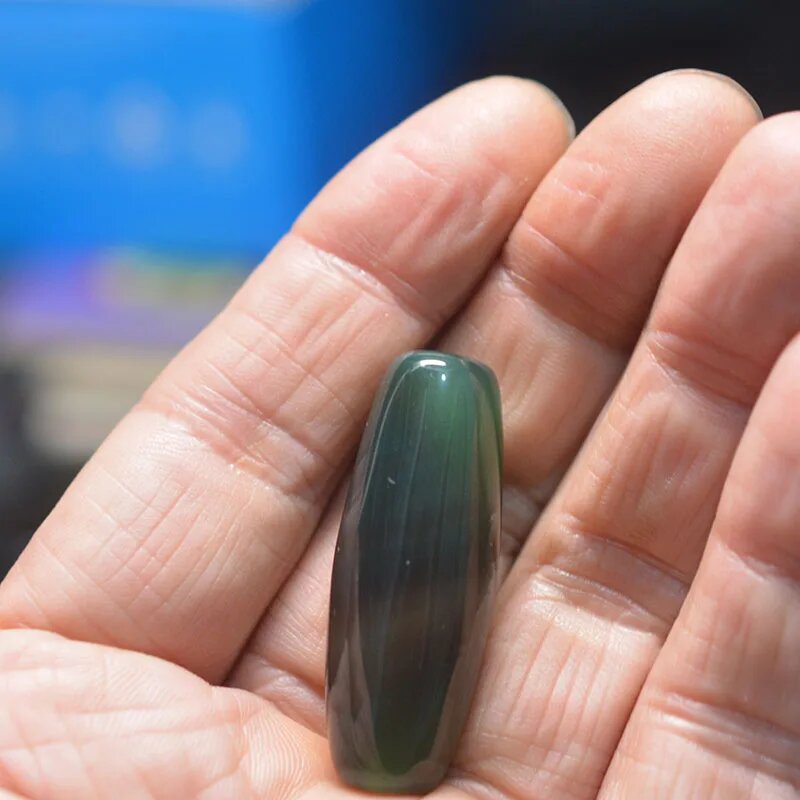 Натуральные бусины дзи глаза овальные Белый, 14