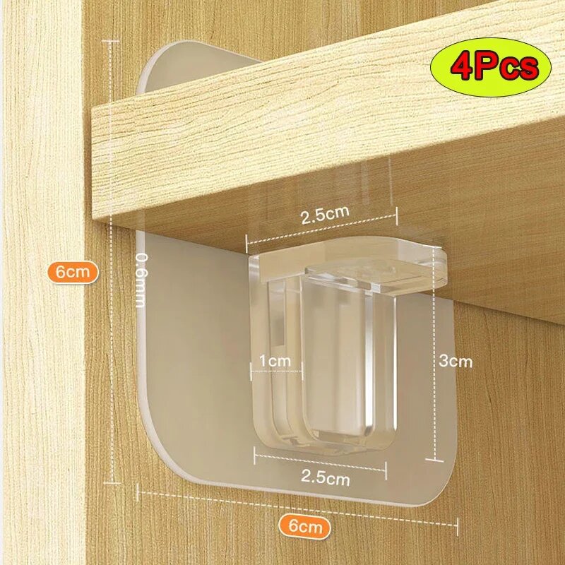Клейкие кронштейны для полки 4шт, цвет Single-4pcs