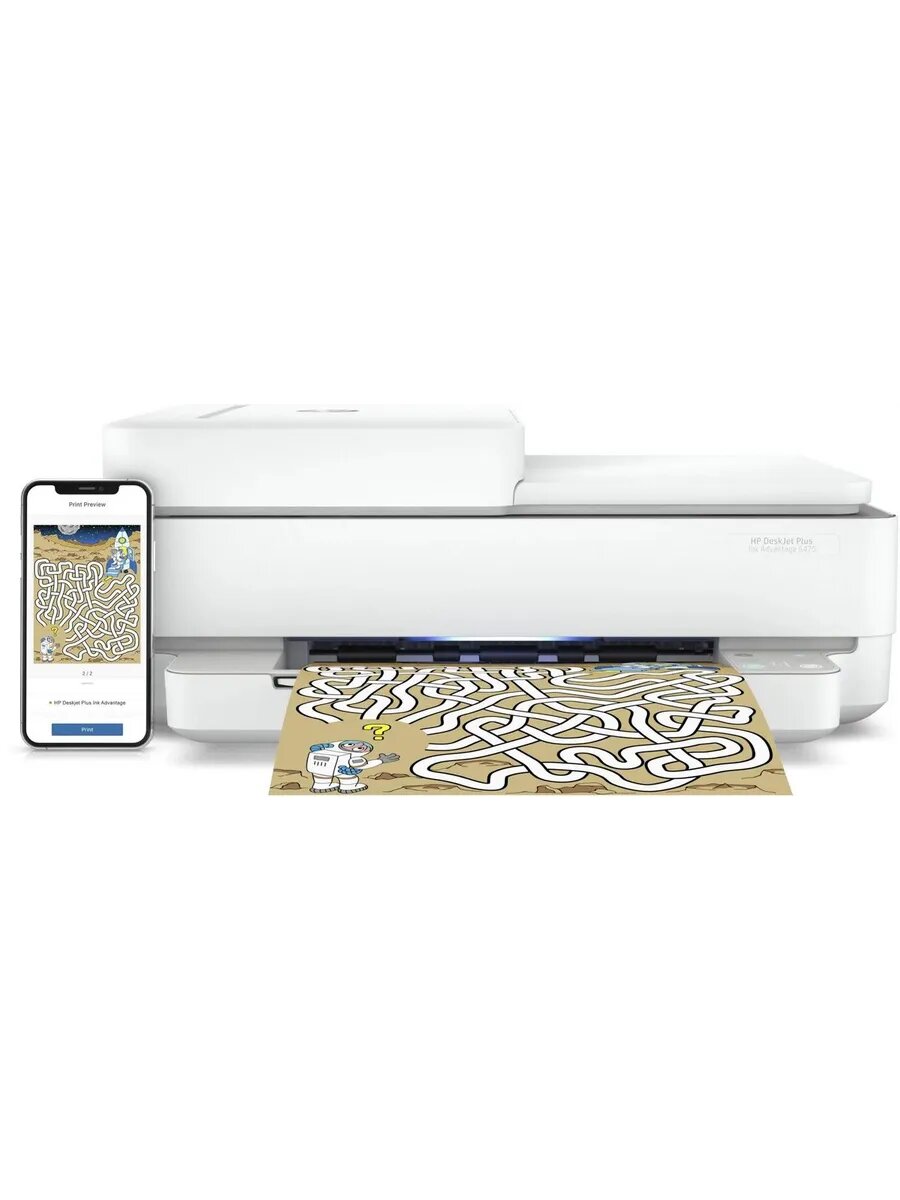 Струйное МФУ DeskJet Plus Ink Advantage 6475 с Wi-Fi