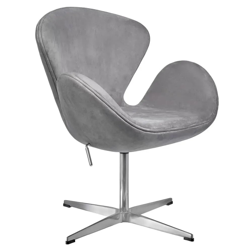 Кресло Bradexhome Кресло SWAN STYLE CHAIR серый, искусственная замша арт. FR 0654