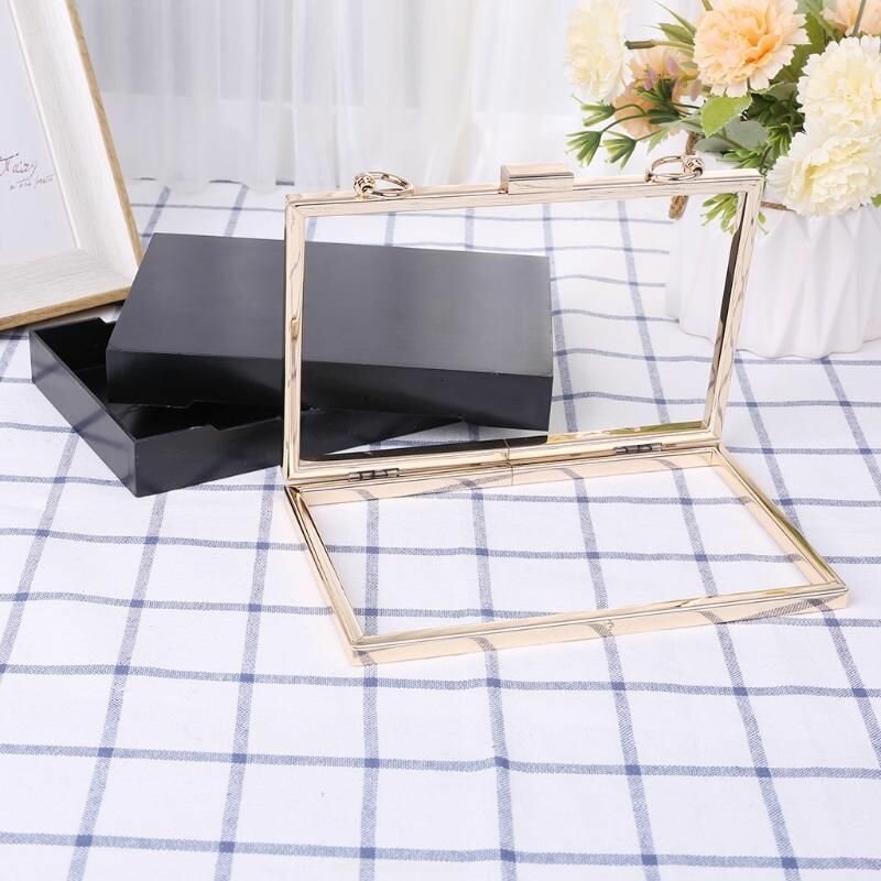 Металлическая рамка для прямоугольной сумки 18x11,5x5,5 см, металл+пластик, для клатча и DIY вечерних сумок новая