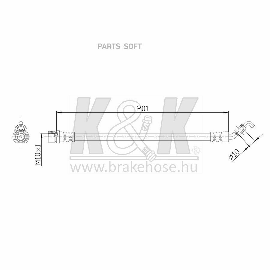 FT0033 K&K Тормозной шланг K&K FT0033 | цена за 1 шт