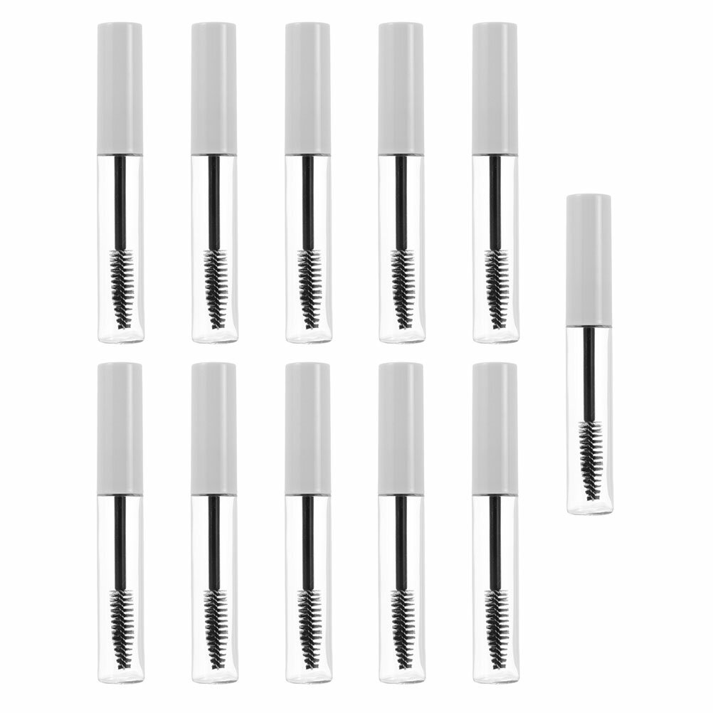 Тушь в круглом тюбике 10 мл, белая, розовая и прозрачная, 11 штук (белая).