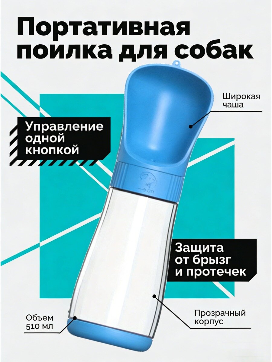 Портативная Поилка Для Собак 2 В 1, Бутылка С Миской Для Воды И Корма, Для Прогулок И Путешествий, 3 Размера