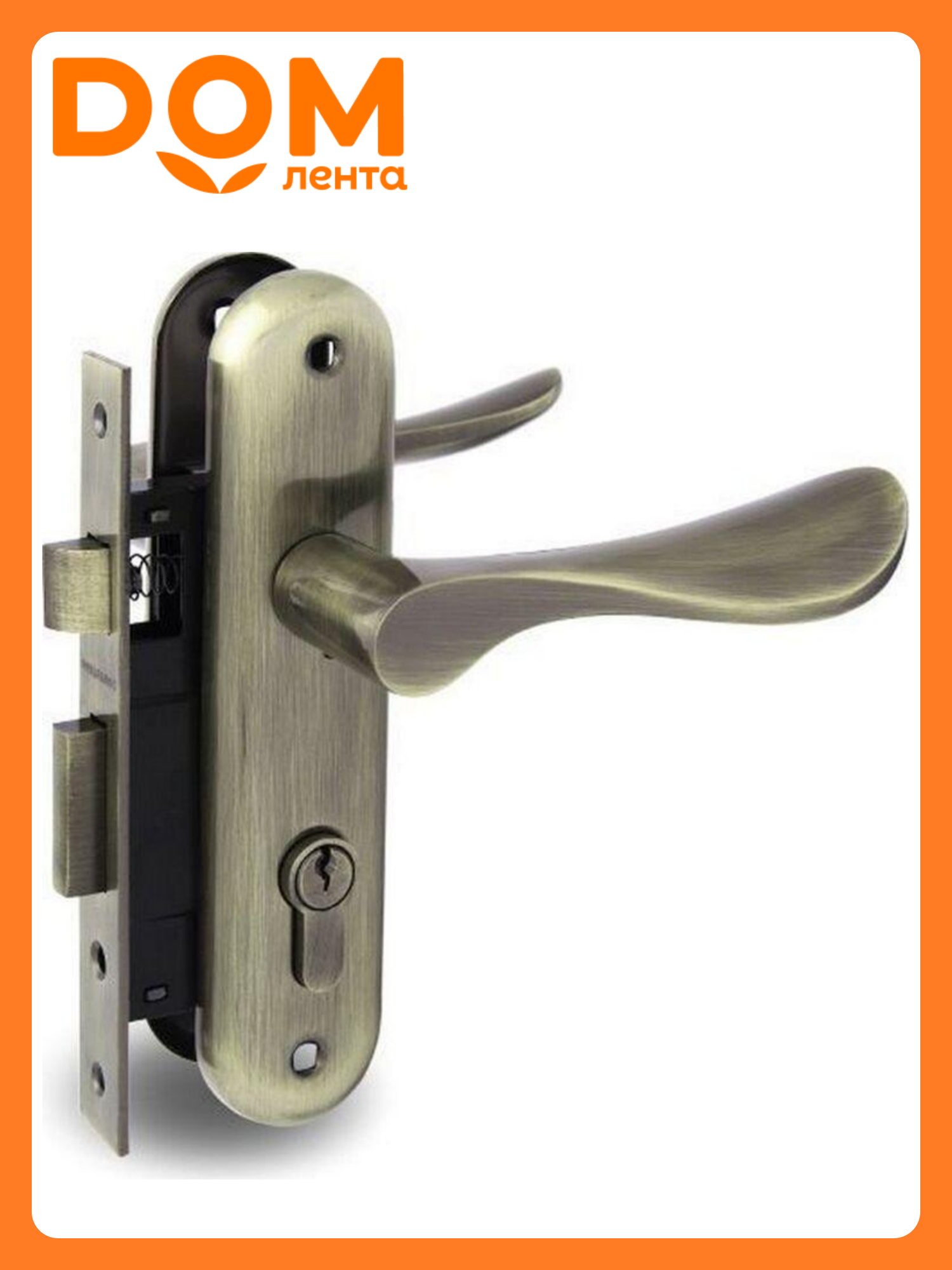 Цилиндровый замок PALLADIUM AL 1618 AB, античная бронза, для деревянных дверей, межосевое расстояние 62 мм