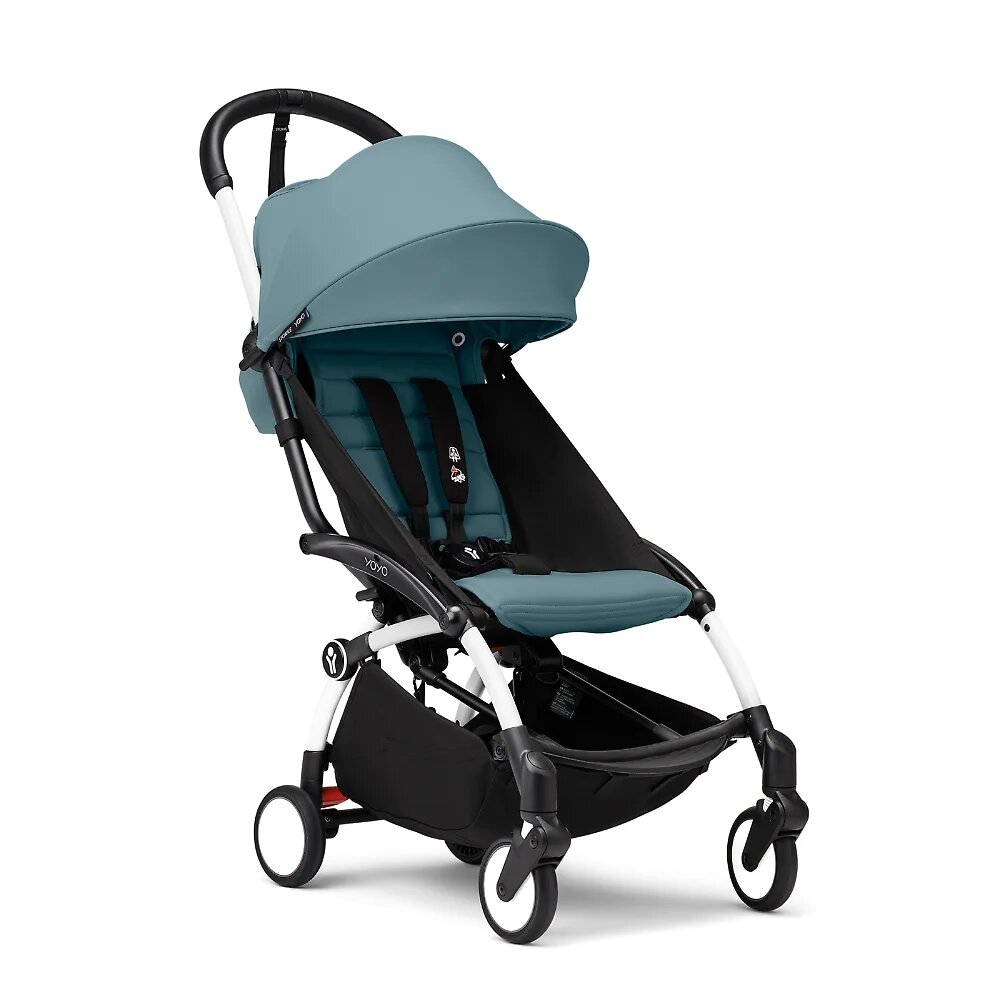 Прогулочная коляска Stokke YOYO 3 White 6+, цвет Aqua (Бирюзовый), артикул производителя 646001 / 646409
