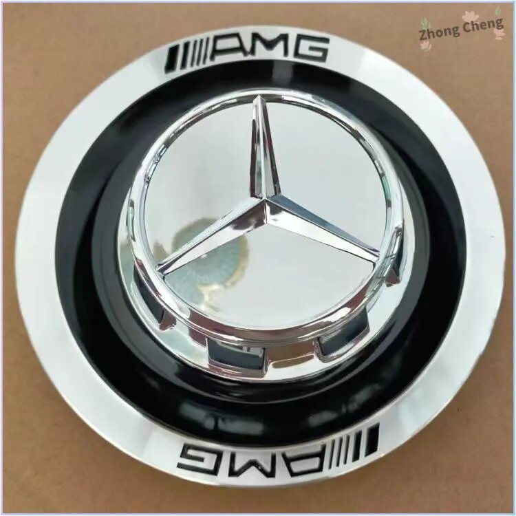 Колпак ступицы колеса Mercedes-Benz AMG, 1 шт. серебристый металлик, диаметр 75 мм