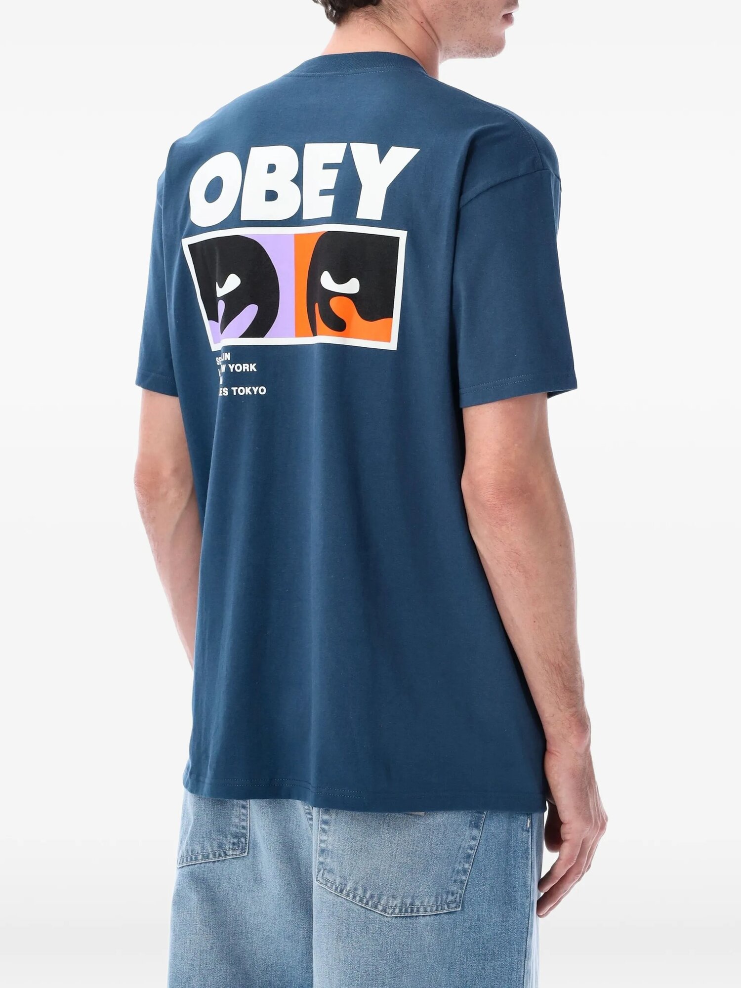 Футболка OBEY Watching, размер 48, синий — фото 1