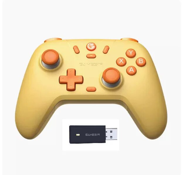 Игровой контроллер и приемник GameSir T4N Lite с 2.4G в желтом цвете для Xbox, PC, Steam