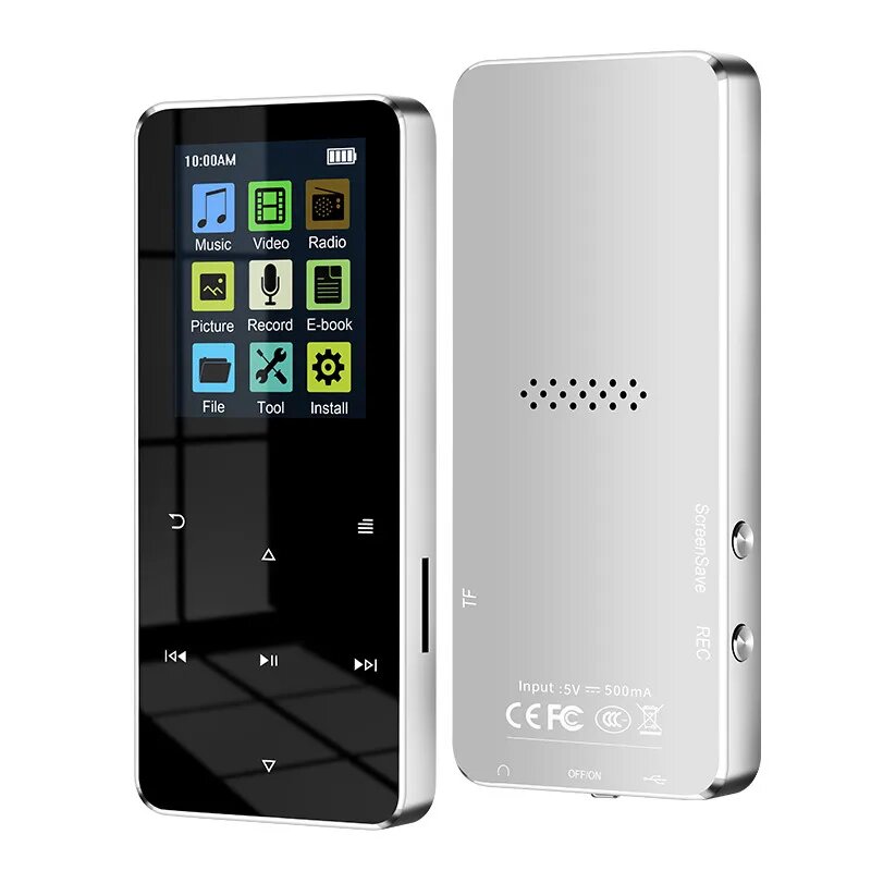 MP3-плеер 128 ГБ серый, Bluetooth 5.0