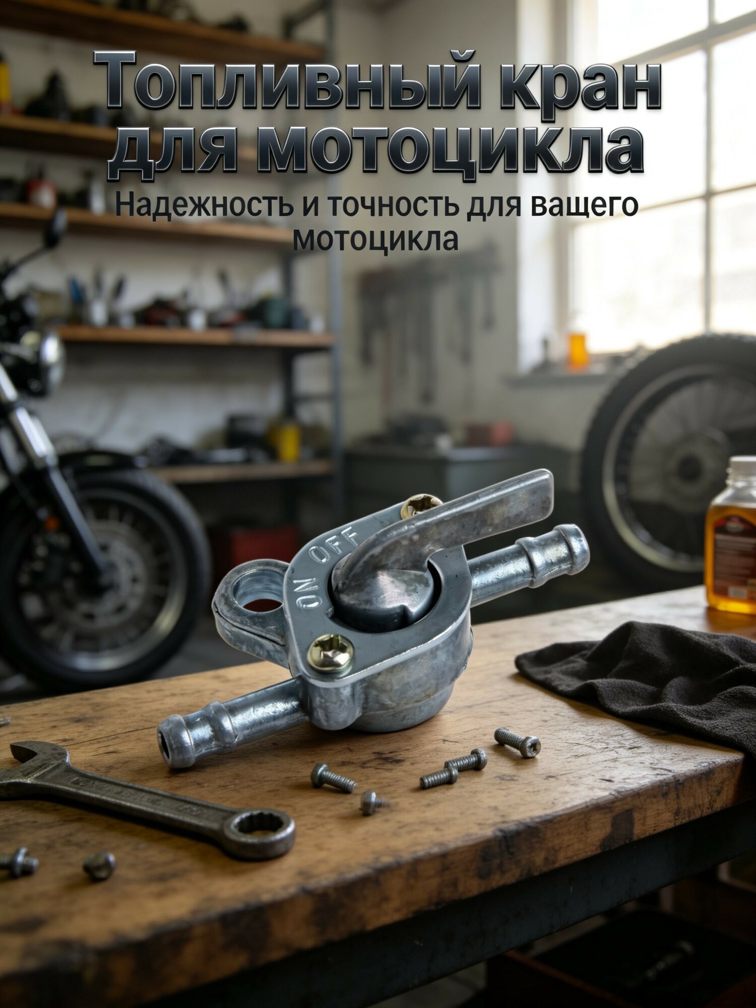 Топливный кран для мотоцикла, бензиновый переключатель ВКЛ/выкл для пит-байка 50/110/125 куб. см алюминиевый серебристый