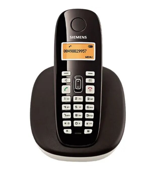 Радиотелефон Siemens Gigaset A385, черный, громкая связь, спикерфон, автоответчик 25 минут