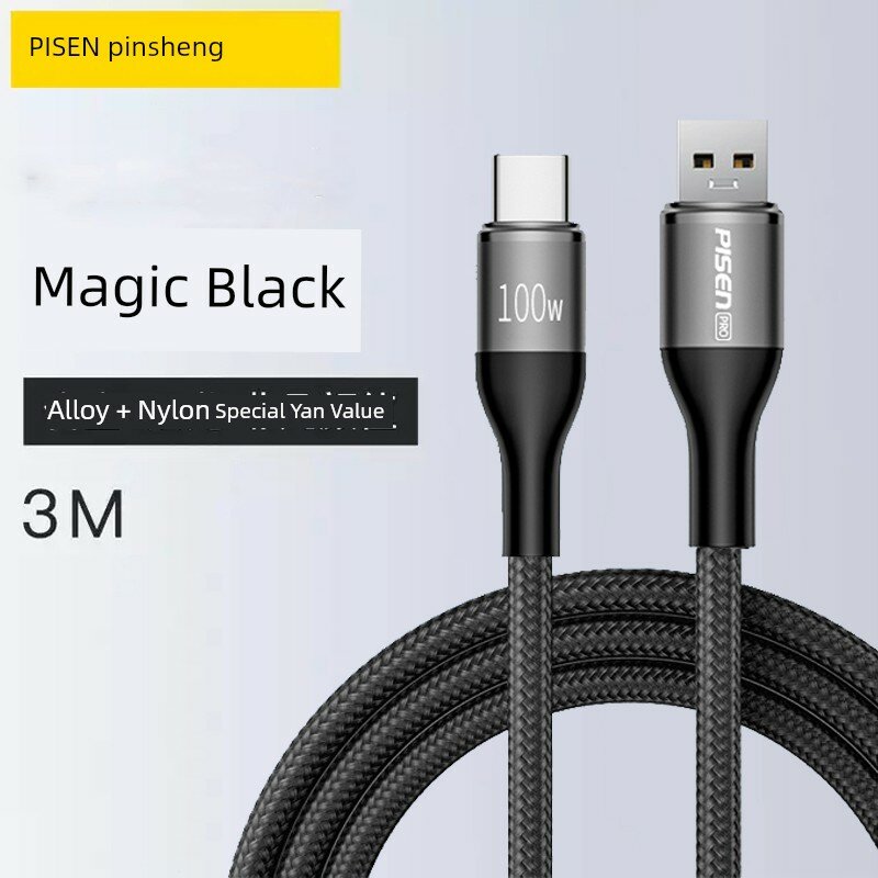 Черный плетеный кабель USB-C для iPhone 15/14 серии, длина 3 метра, идеален для CarPlay и зарядки