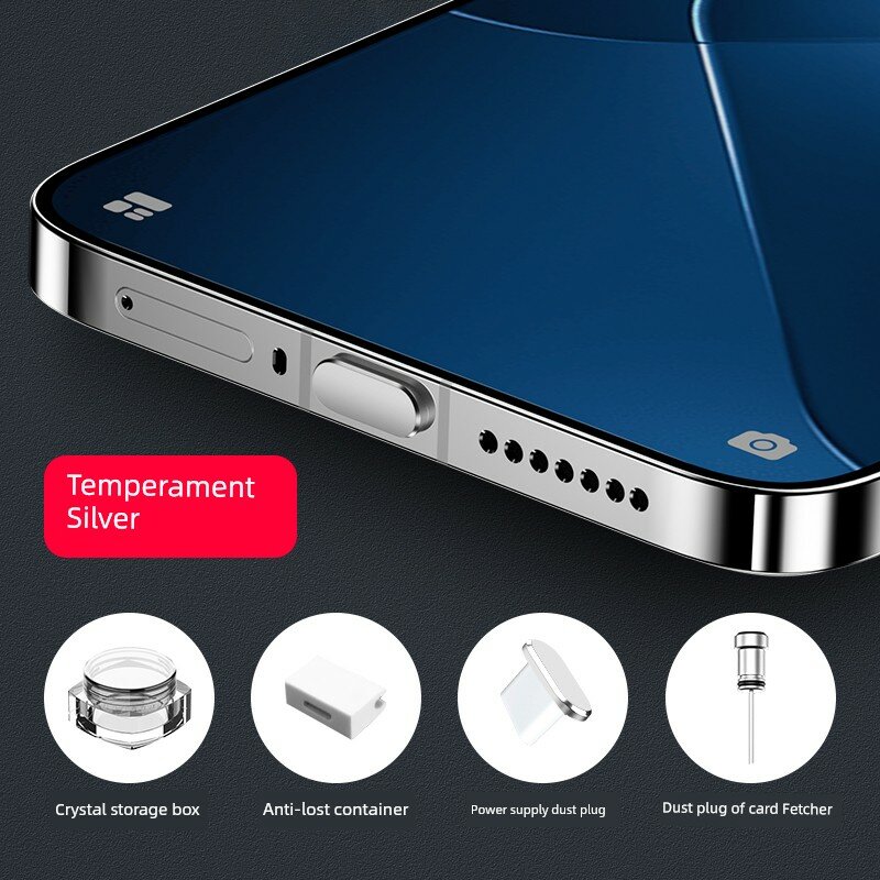 Red Magic 10 Pro серебристый металлический пыльцевой пробка комплект для мобильного телефона