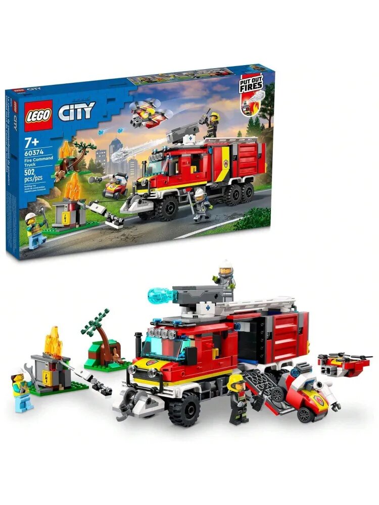 LEGO City 60374: пожарная машина, собранные игрушки из строительных блоков