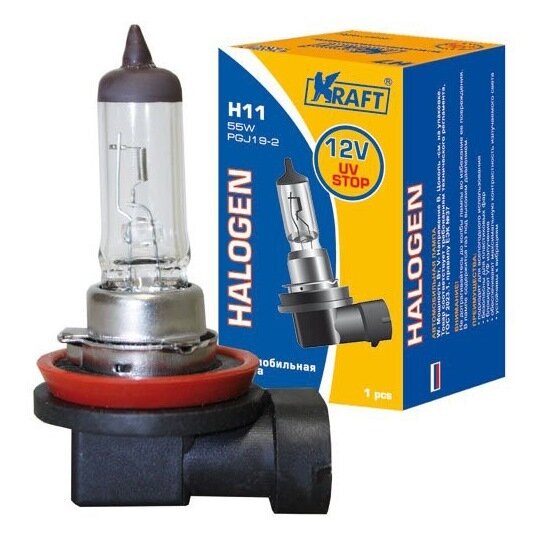 Лампа H11 12V 55W PGJ19 2 / Kraft / 700020