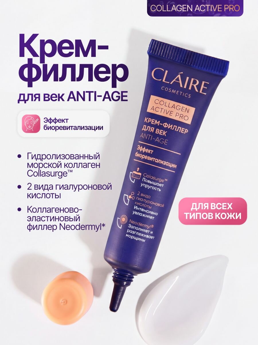 Claire Cosmetics Антивозрастной крем для век Collagen Active Pro 15мл