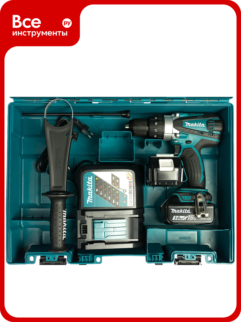 Аккумуляторная дрель-шуруповерт Makita DHP458RFE