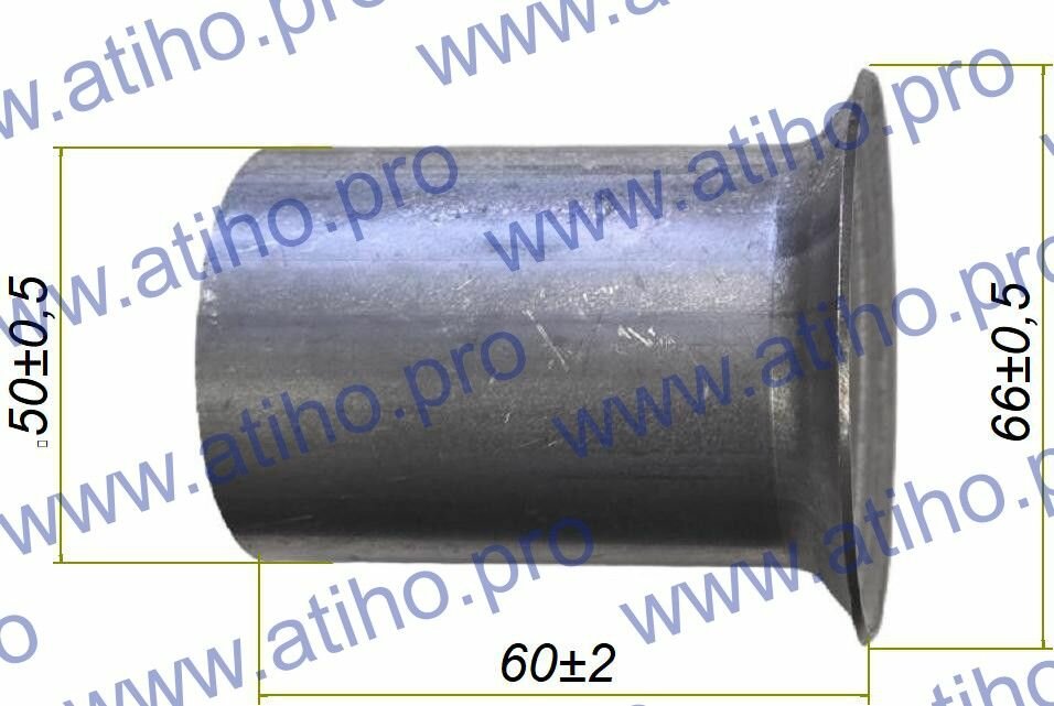Раструб ремонтный ( воротник ) (алюмокремниевое покрытие) из трубы d 50 мм, L-60 мм, роздан до d 66 мм