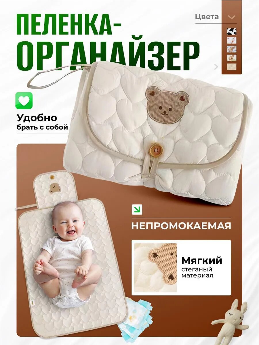 Сумка органайзер для коляски пеленальная непромокаемая