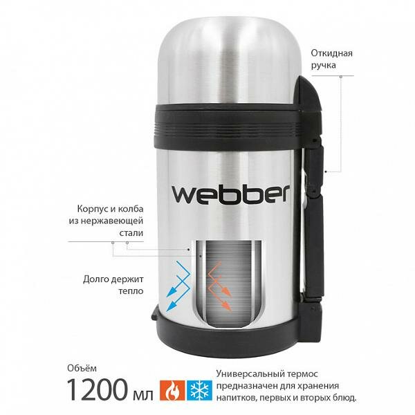 Термос Webber SST-1200P — фото 1