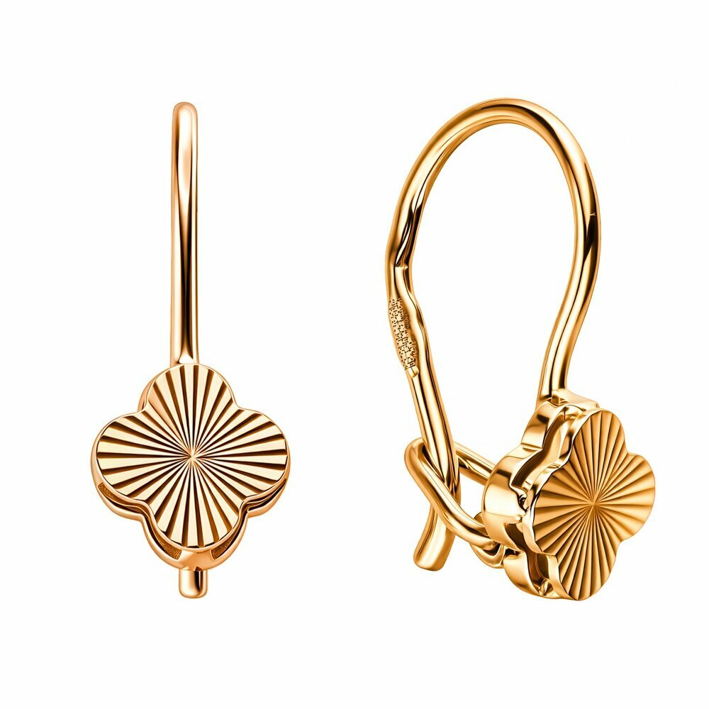 Серьги, красное золото, 375 проба, оксидирование