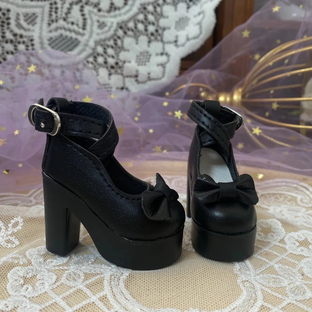 Черные туфли для куклы BJD 1/4, Doll Shoes1