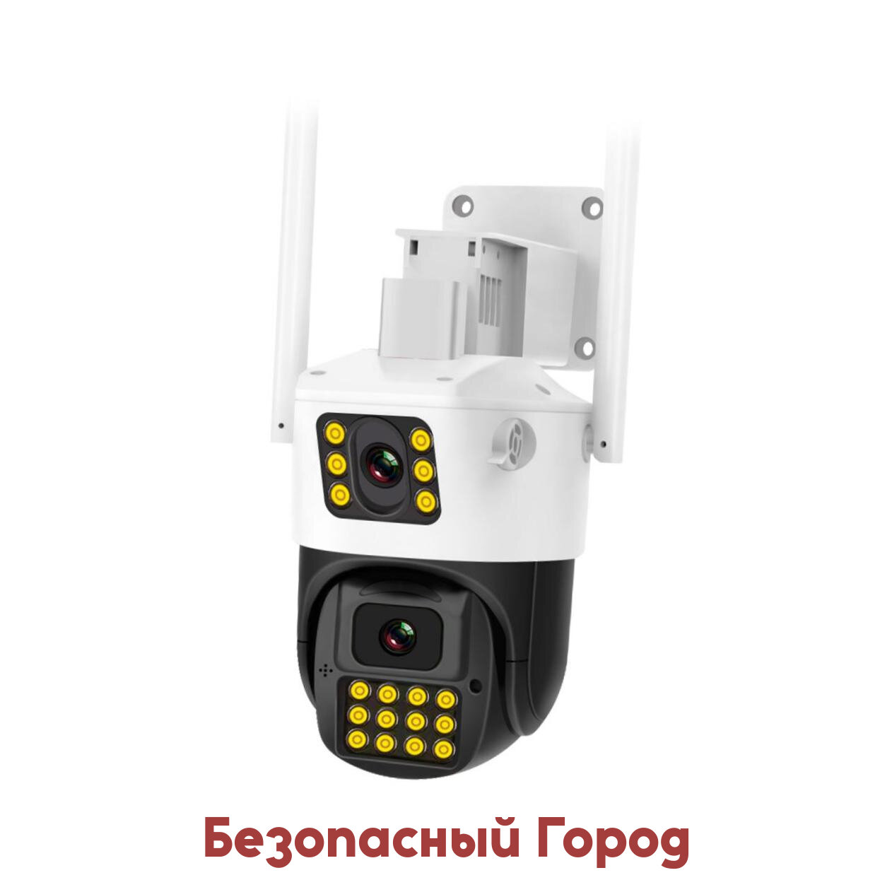 Беспроводная IP камера видеонаблюдения HD-com K-663 (ASW-1)-Dual (C71966EB) 2MP купольная Wi-Fi уличная поворотная. Две камеры в одной. Запись на SD