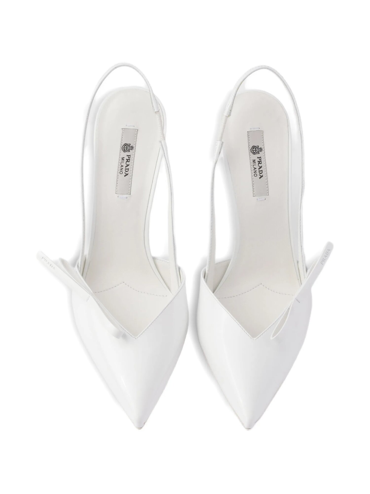 Туфли Prada Patent-leather slingback pumps, размер 39 EU, white — фото 1