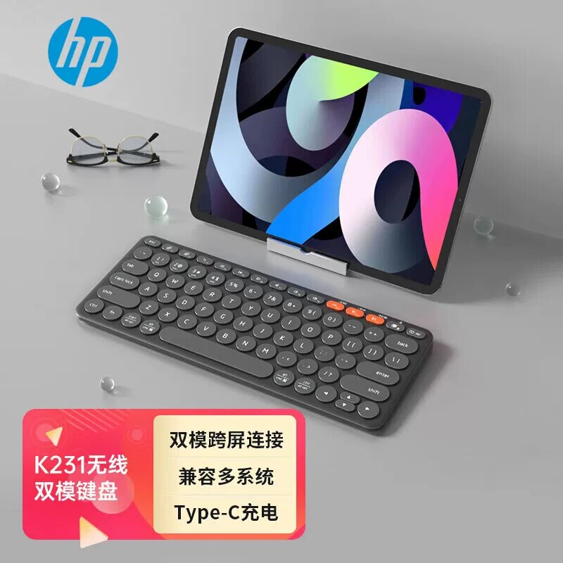 HP K231 Bluetooth компактная беспроводная клавиатура с тихим нажатием клавиш - темно-серый