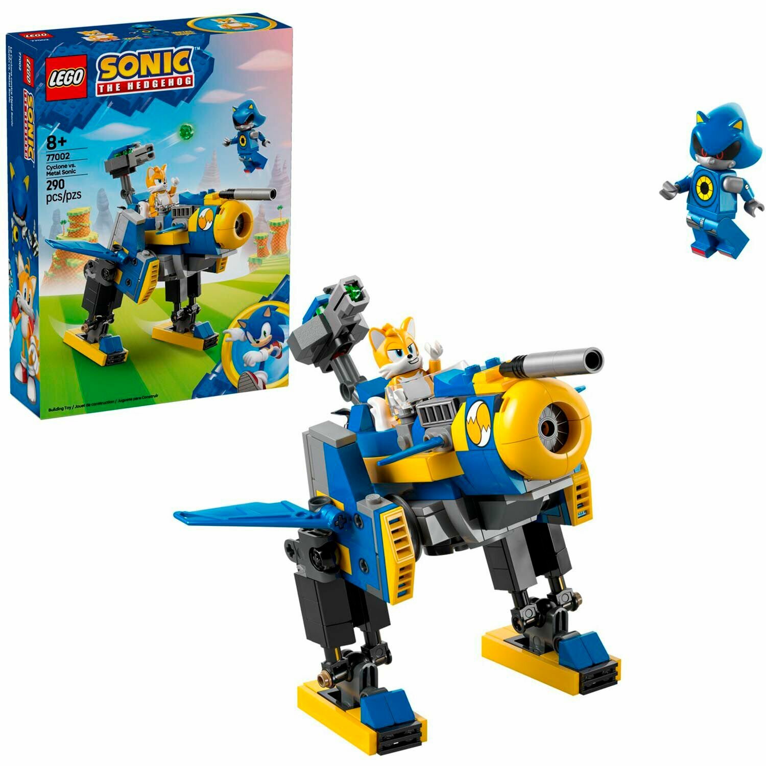 Конструктор детский LEGO Sonic the Hedgehog Циклон против Метал Соника, 290 деталей, возраст 8+, 77002