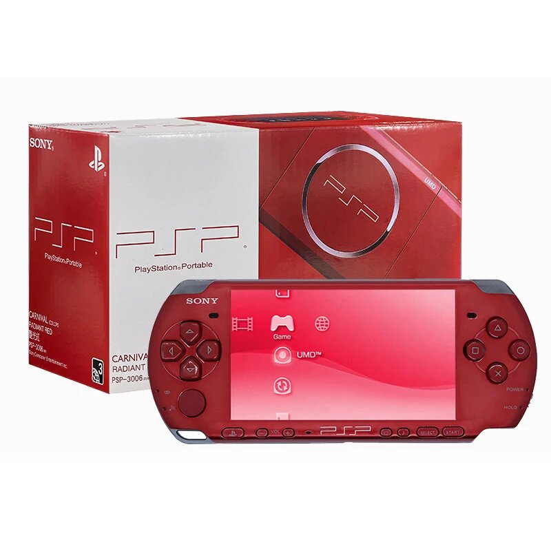 Оригинальная портативная игровая консоль Sony PSP 3000 Красный, Red