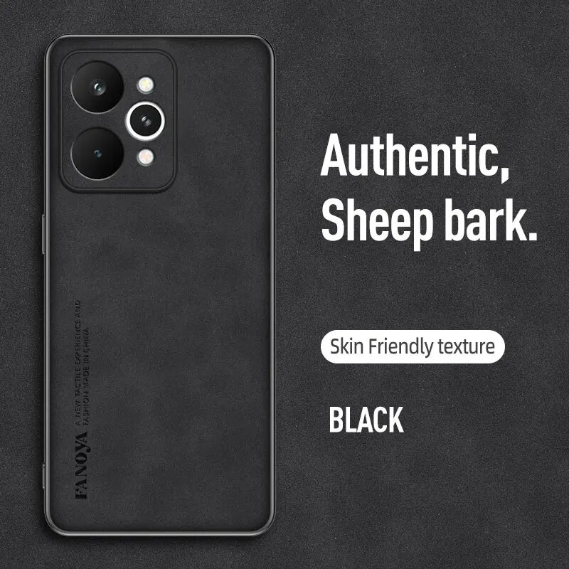 Черный чехол для Realme P4 Power 5G из Sheep bark