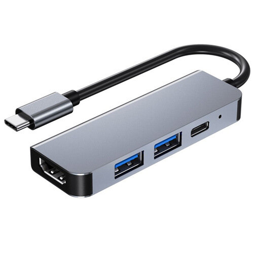 Разветвитель тип-Си 5 в 1 с поддержкой HDMI 4K и портами USB для ноутбука Mac Windows универсальный адаптер