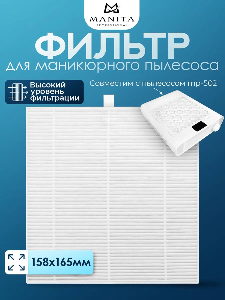 Сменный фильтр для пылесоса Manita Professional MP-502, белый, 1 шт