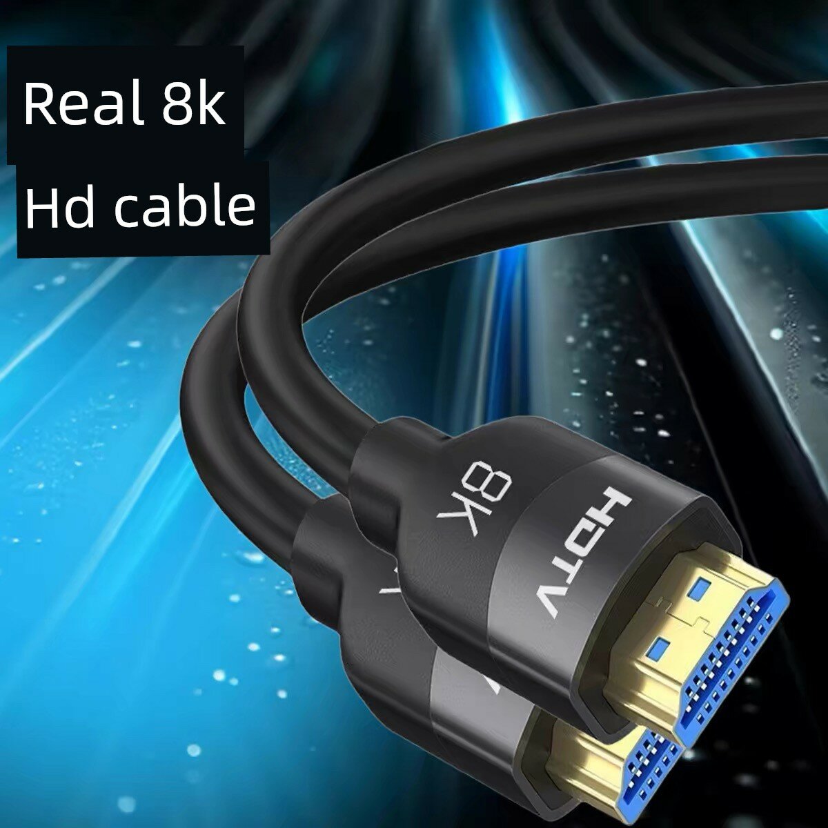 Кабель HDMI 2.1 1.5м Черный ПВХ, Поддержка 8K 60Гц / 4К 144Гц для ТВ ПК Проектора, Высокопроизводительный Аудио-Видео