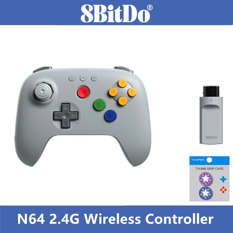 8BitDo N64 2.4G беспроводной геймпад серый