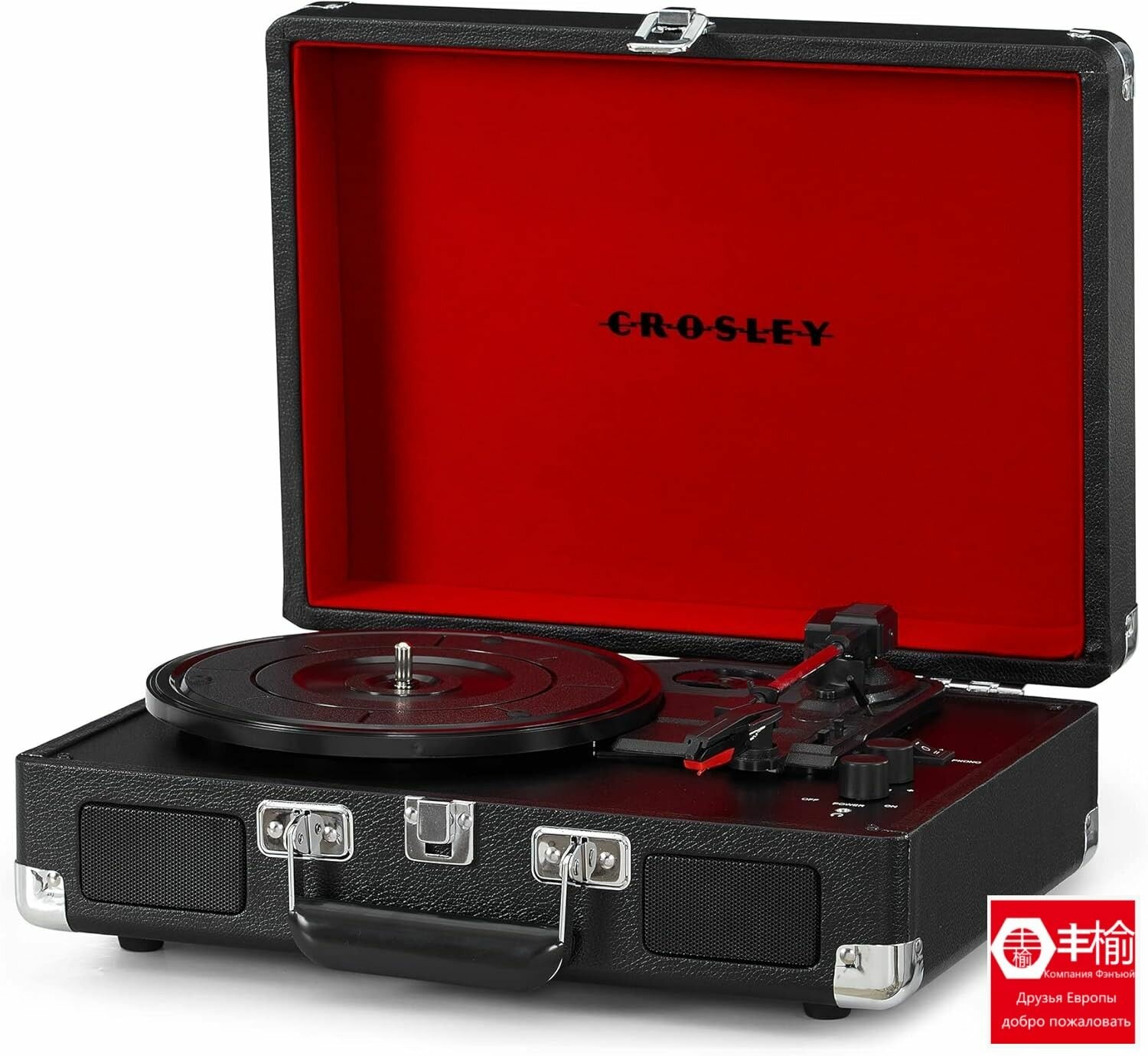 CROSLEY Винтажный трехскоростной виниловый проигрыватель, С Bluetooth, рубиновым стилусом, зарядкой Type-C