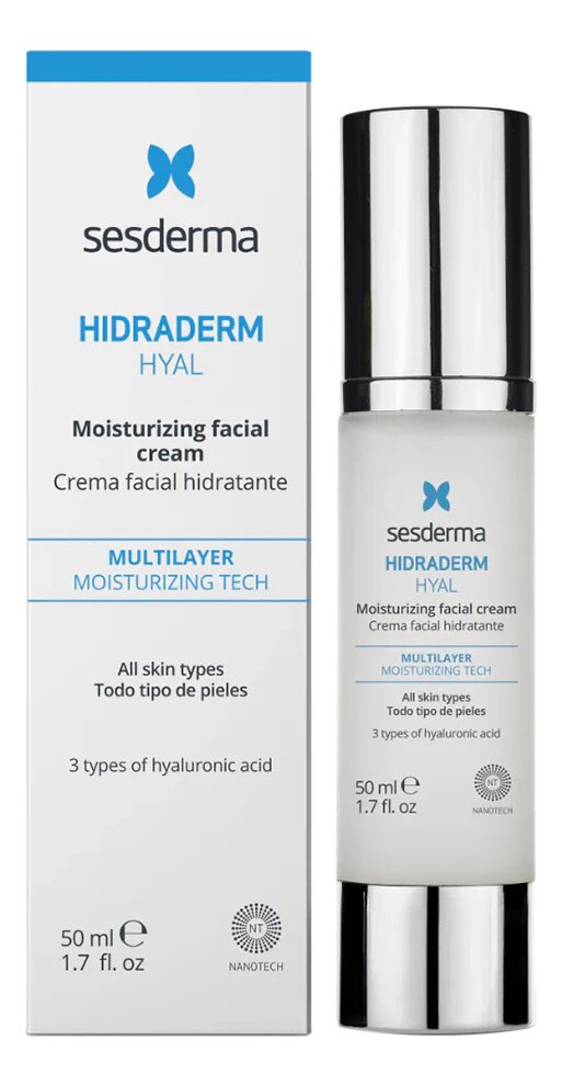 Sesderma HIDRADERM HYAL Крем увлажняющий для всех типов кожи лица с гиалуроновой кислотой, 50 мл