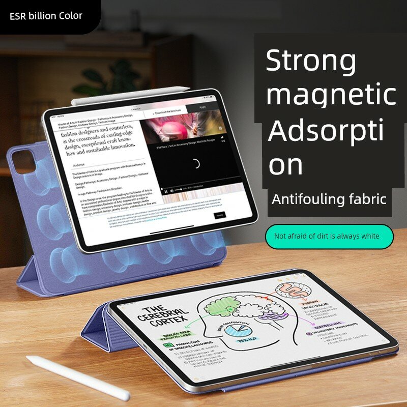 Чехол-защита для iPad Air 7 2025 13 дюймов с магнитной системой и двусторонним креплением - лавандовый пурпурный