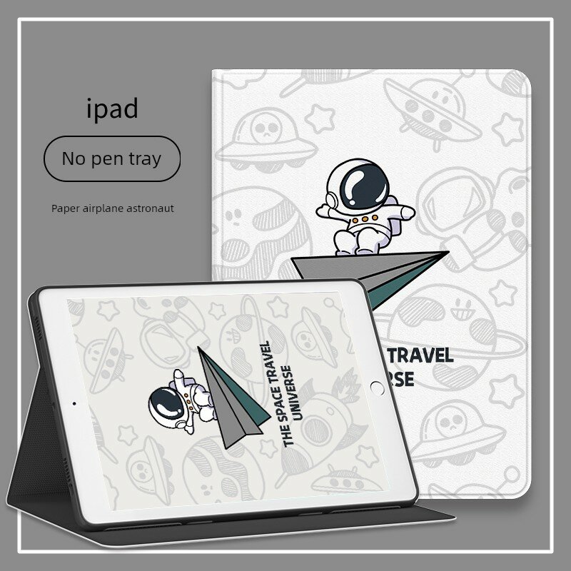 Чехол для iPad 2021 (10.2 дюйма) - слоновая кость, астронавт с бумажным самолетиком